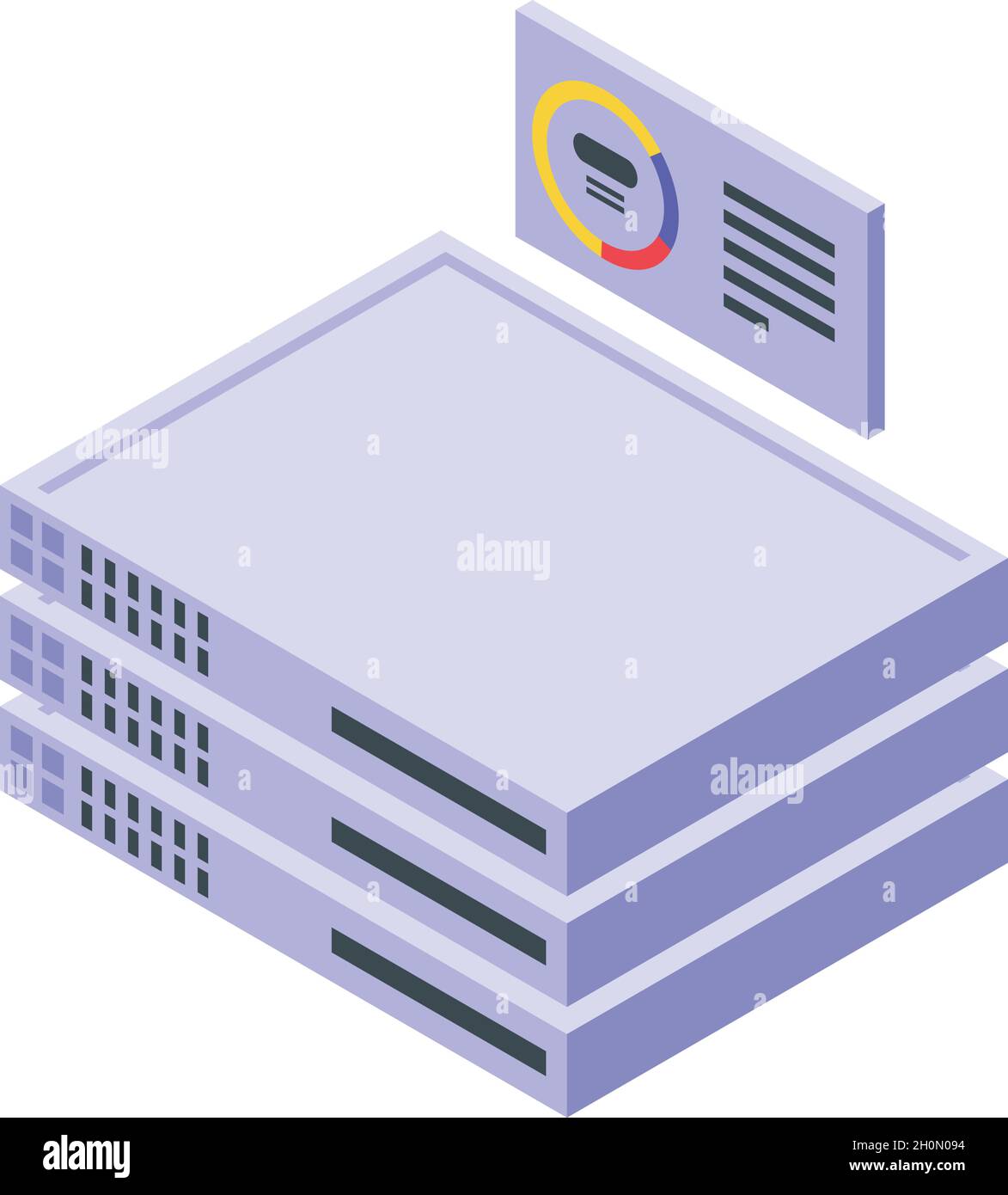 Data server icon isometric vector. Rack center. Network cloud Stock ...