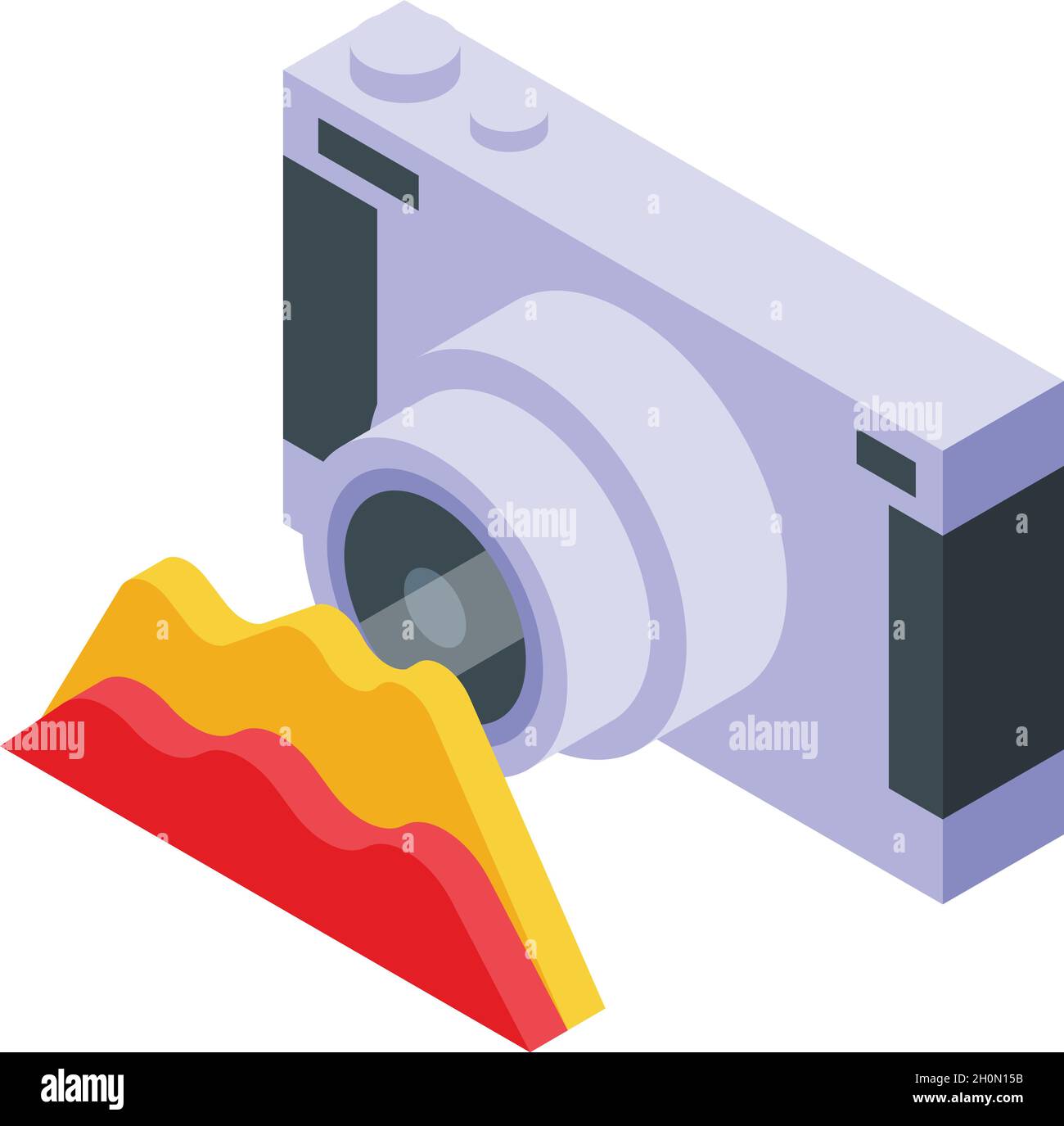 Photo camera graph icon isometric vector. Social media. Info photograph ...