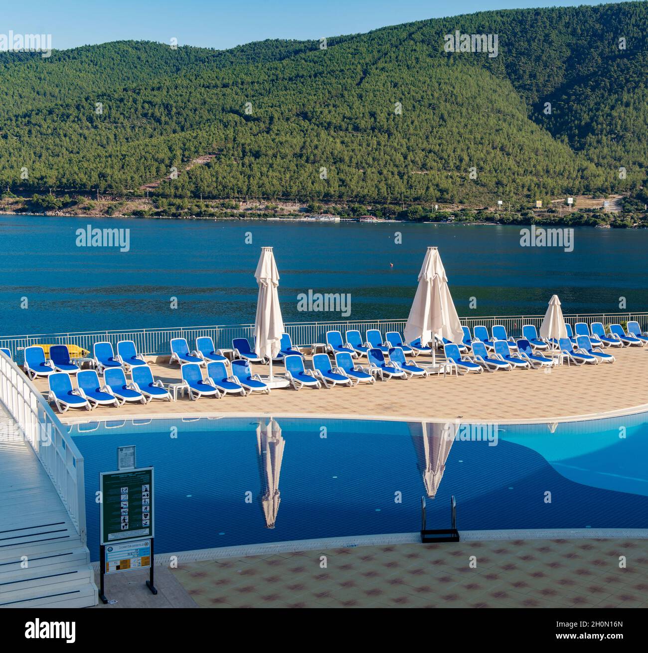 The swimming pool on bright summer day Stock Photo - Alamy