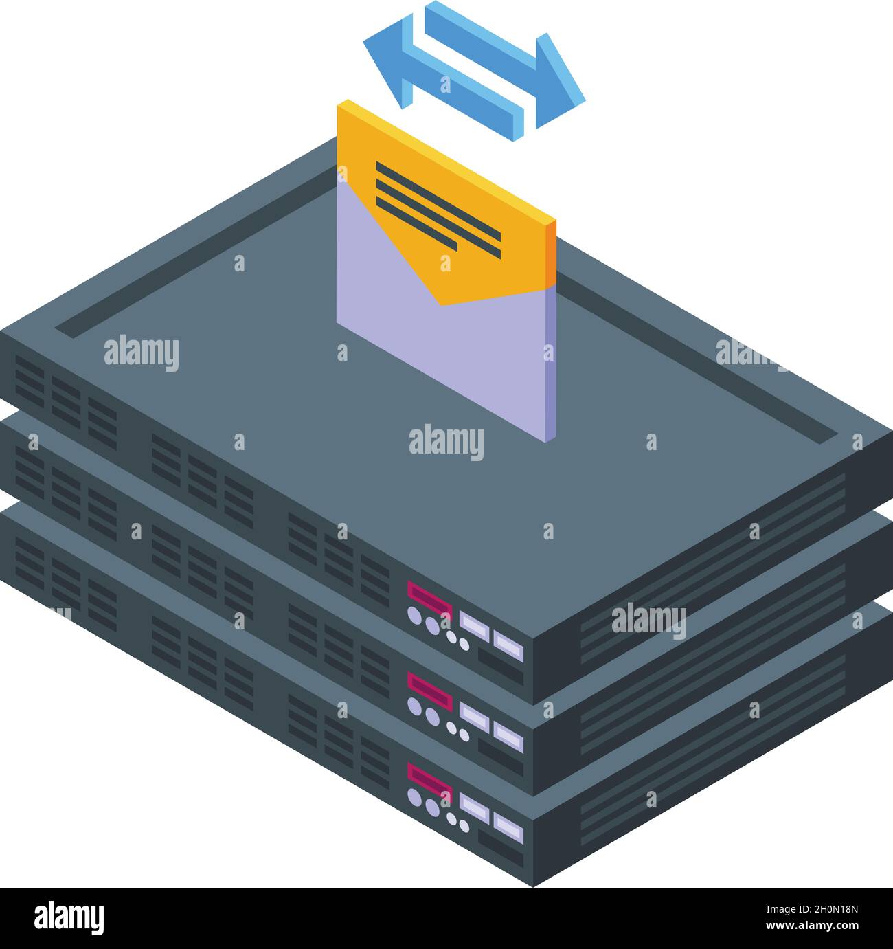 Mail server icon isometric vector. Data information. Digital engine ...