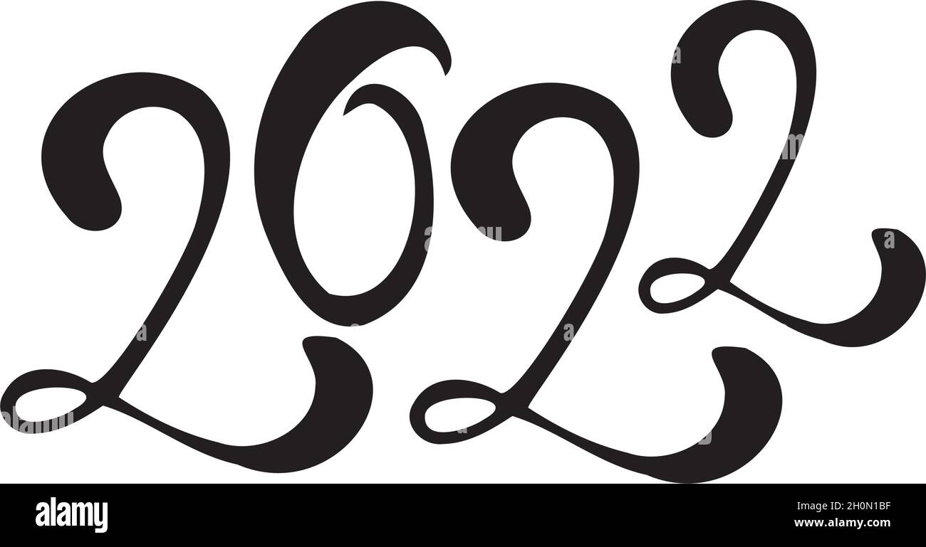 Black numbers 2022 Year of the tiger upcoming New Year holiday - Vector ...