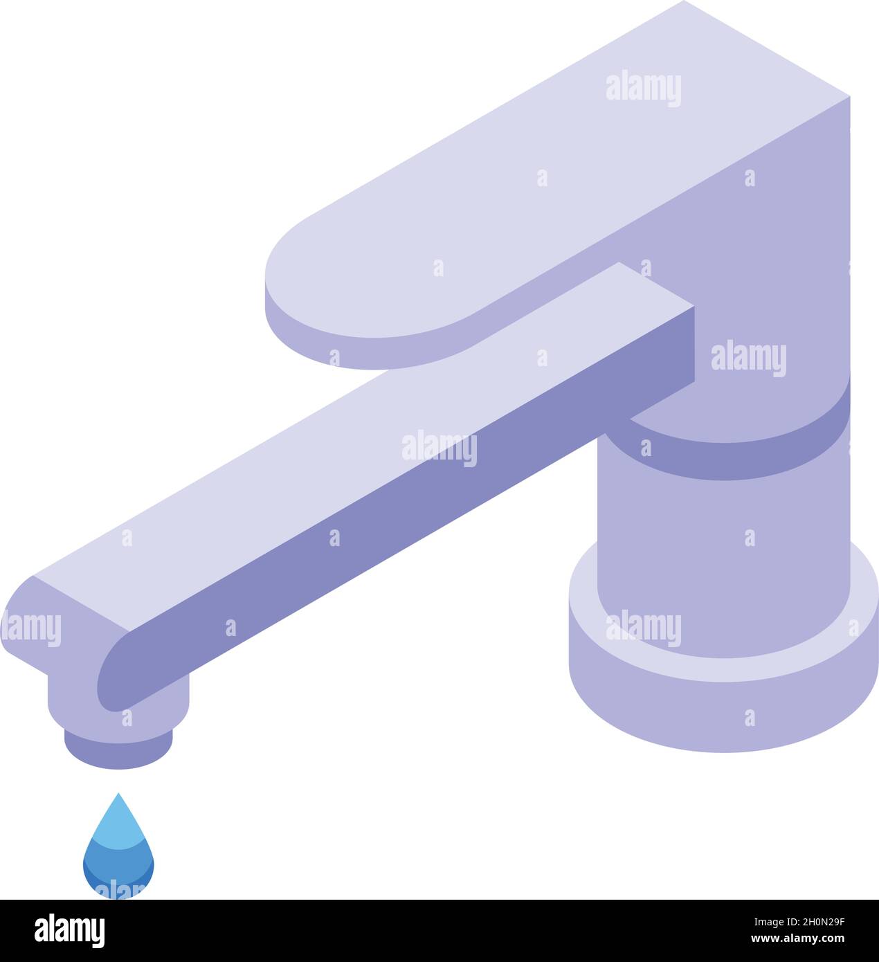 Broken Water Tap Icon Isometric Vector Pipe Leakage Faucet Pipeline
