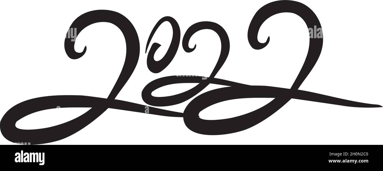 Black numbers 2022 Year of the tiger upcoming New Year holiday - Vector ...