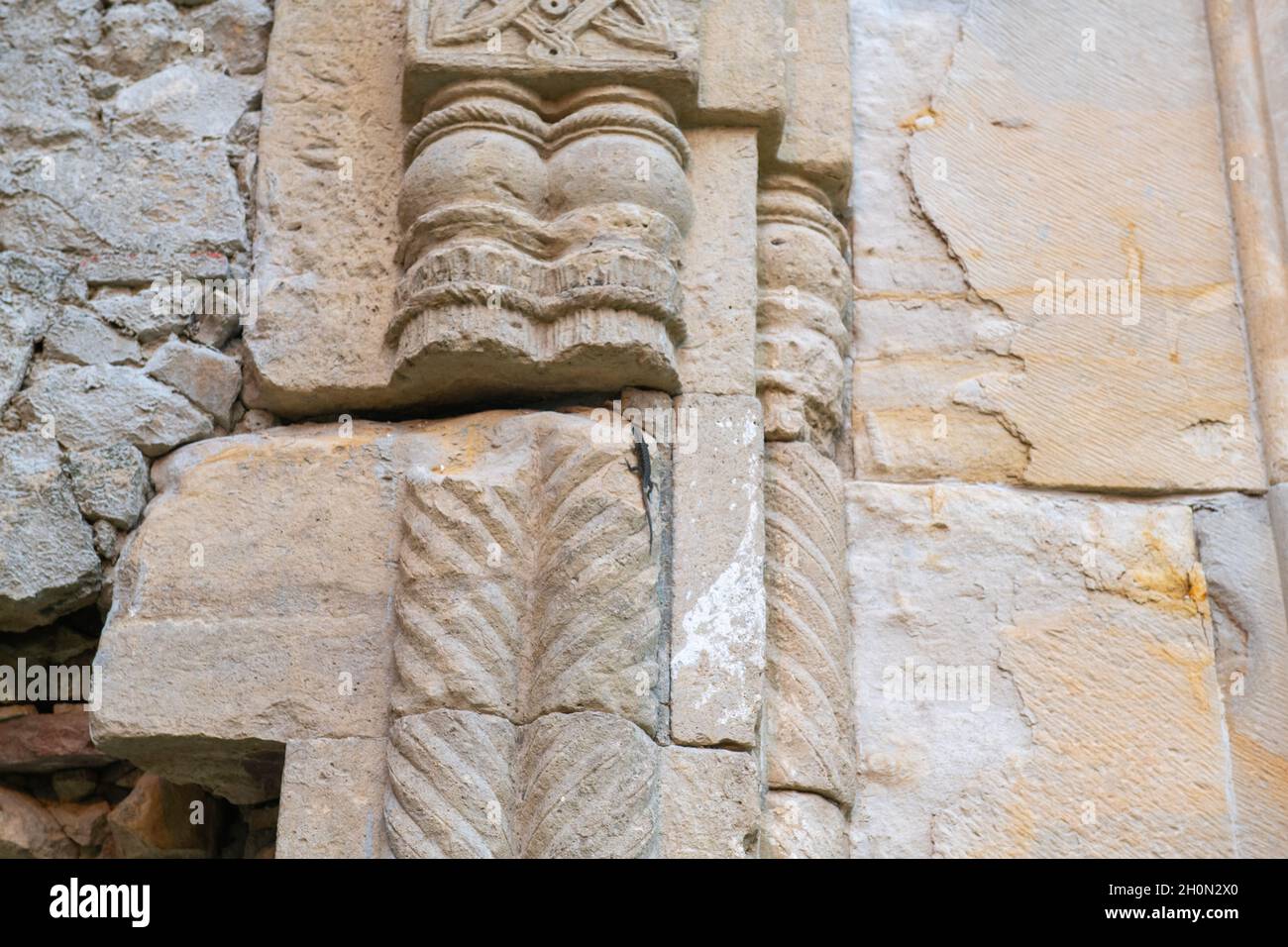 carved columns of the temple in georgia Stock Photo - Alamy