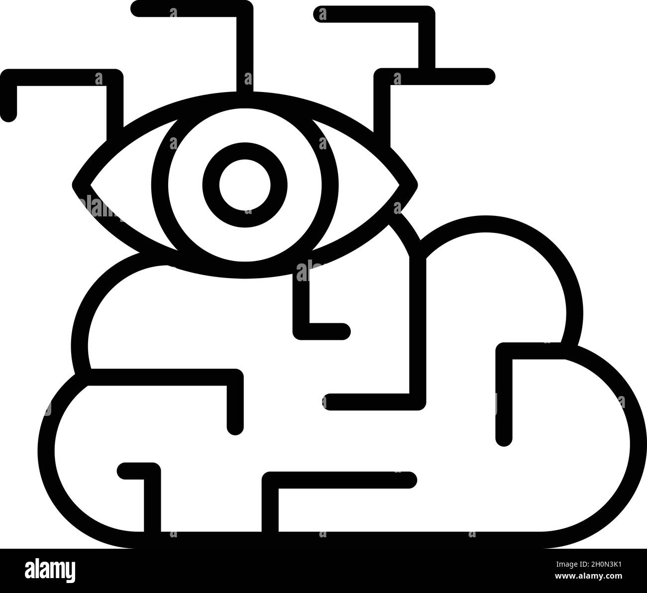 Brain visual perception icon outline vector. Cognitive process. Health ...