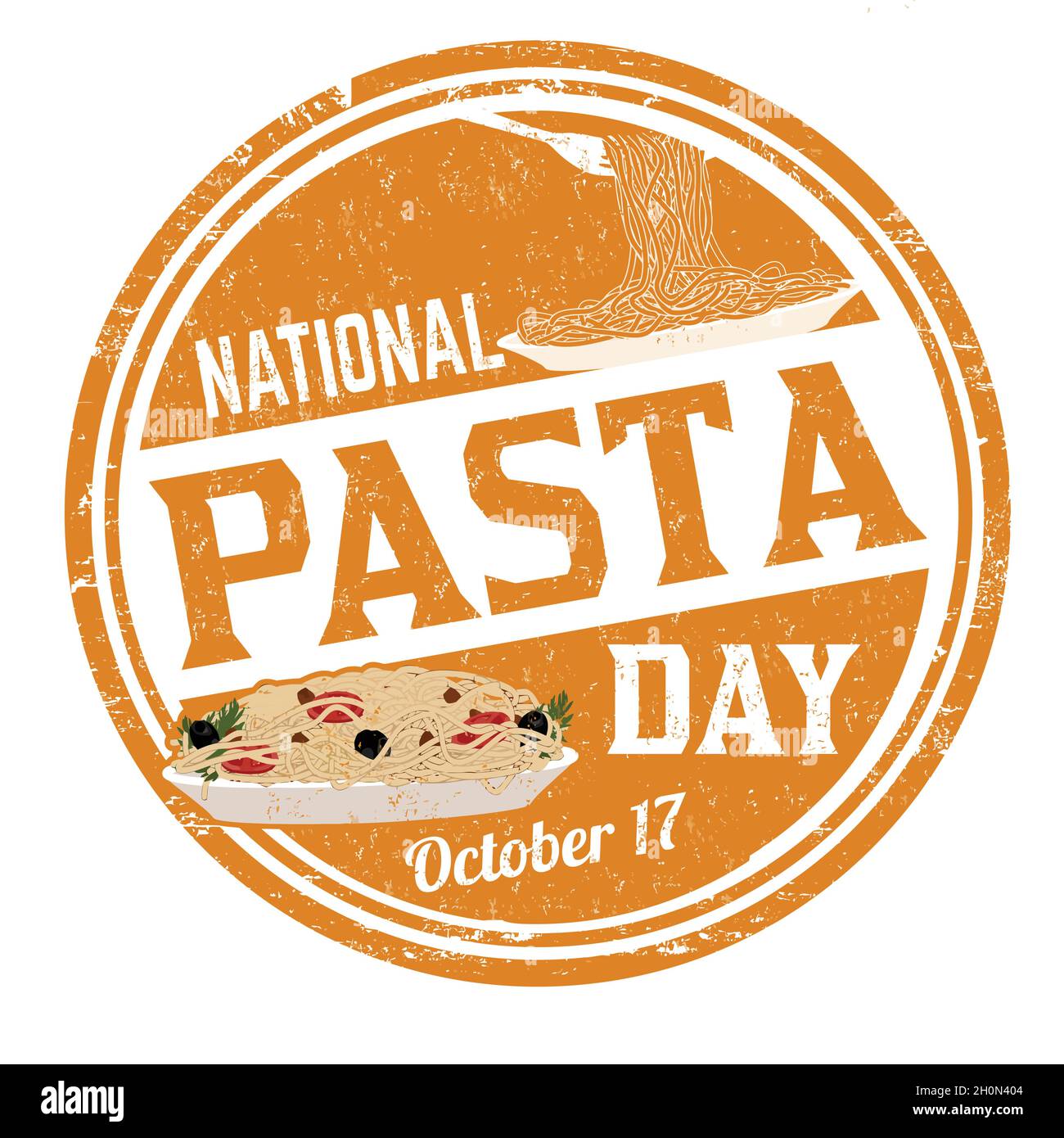 National pasta day grunge rubber stamp on white background, vector ...