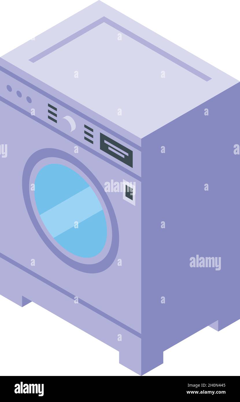 New wash machine icon isometric vector. Repair appliance. Broken wash ...