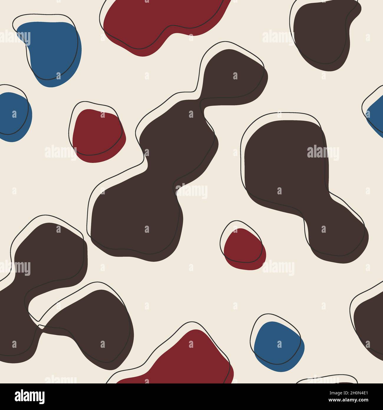 Seamless abstract organic blog shapes in various colors with offset ...