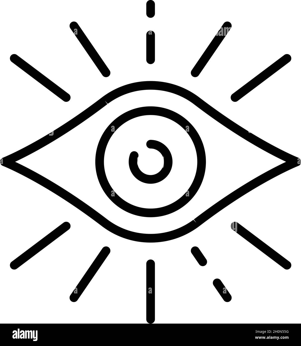 Open eye icon outline vector. Visual perception. Cognitive sensory ...