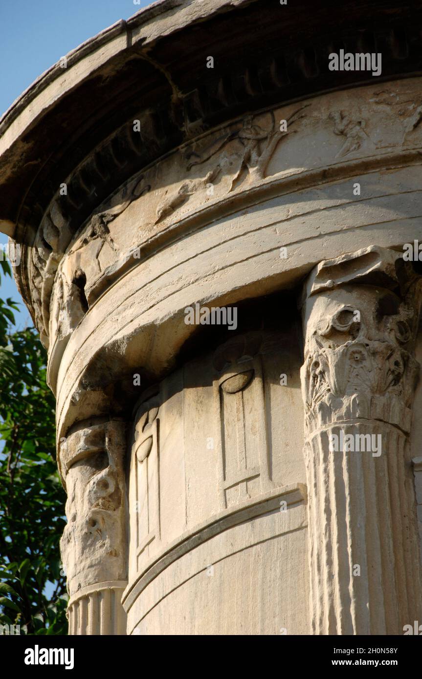 Greece, Athens. The Choragic Monument of Lysicrates, 335-334 BC. Detail ...