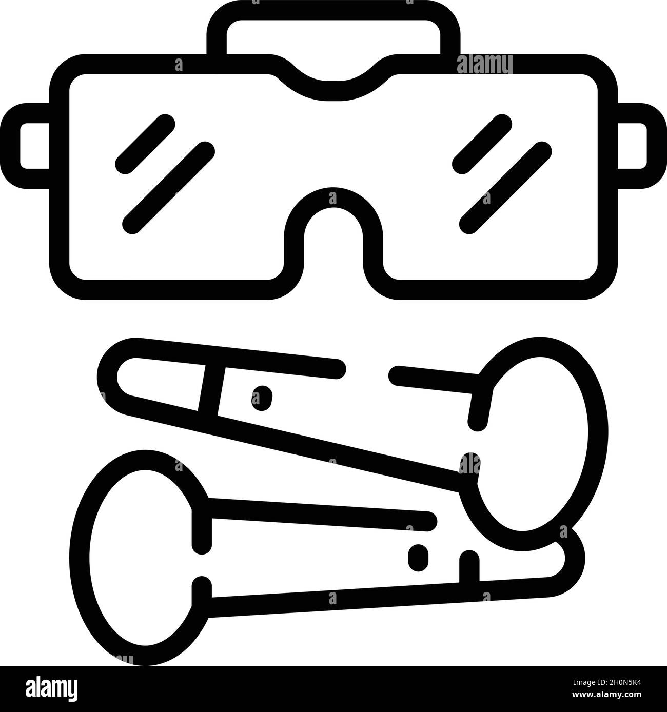 Vr platform tools icon outline vector. Digital virtual tour. 360 game ...