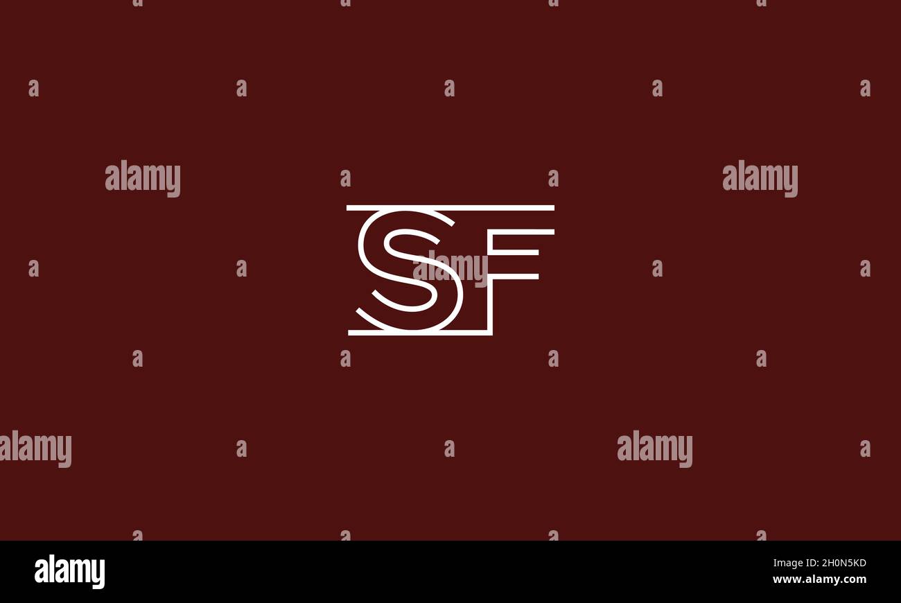 LETTERS SF LOGO DESIGN WITH NEGATIVE SPACE EFFECT FOR ILLUSTRATION USE ...