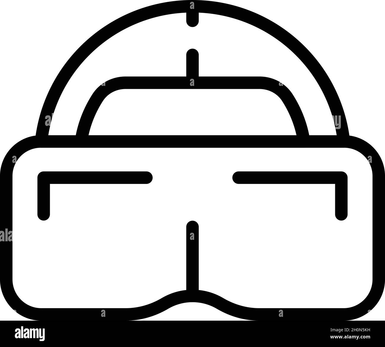 Vr headset icon outline vector. Virtual platform. Digital reality Stock ...