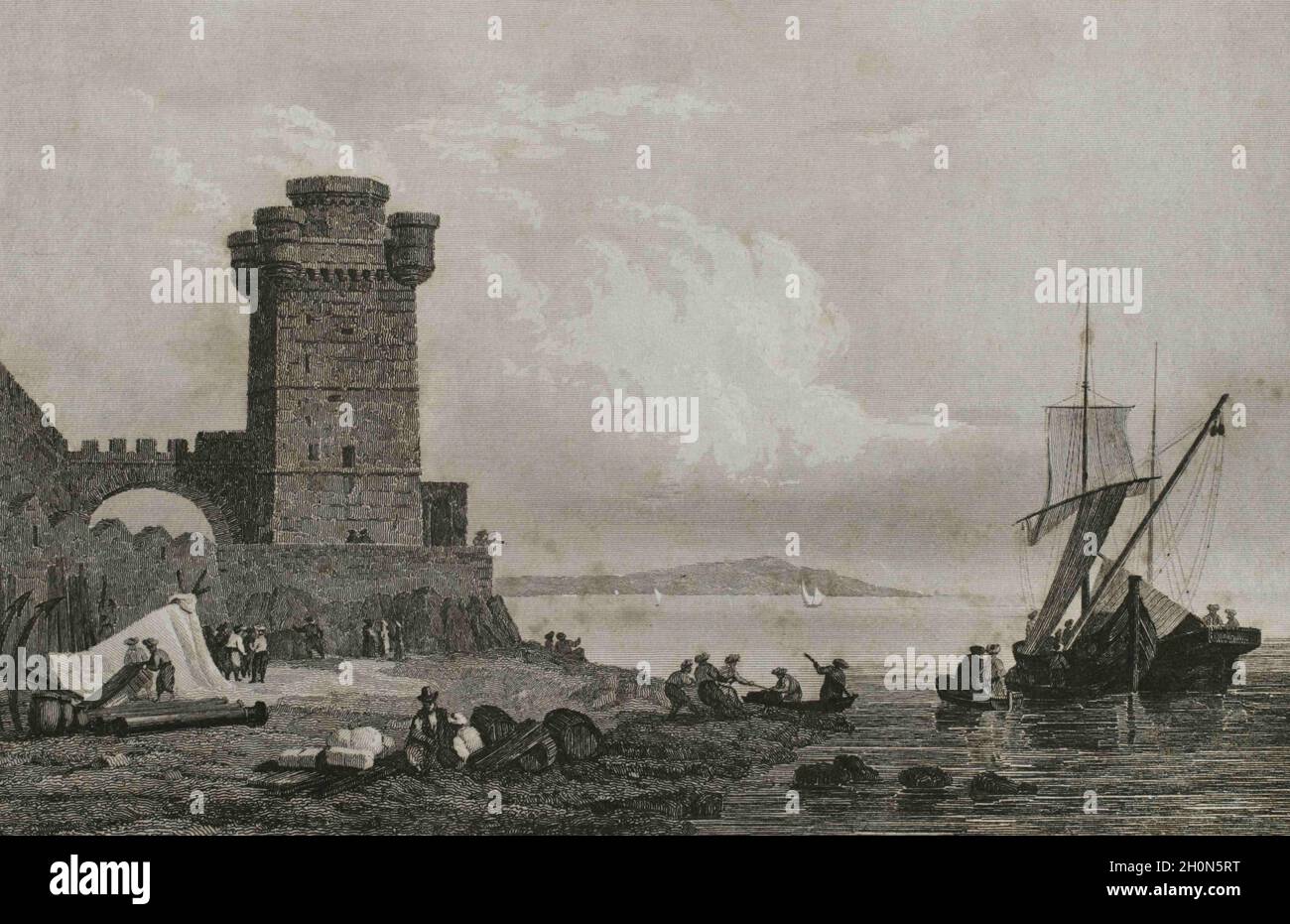 Ottoman domination period. Rhodes (today Greek territory). Engraving by ...