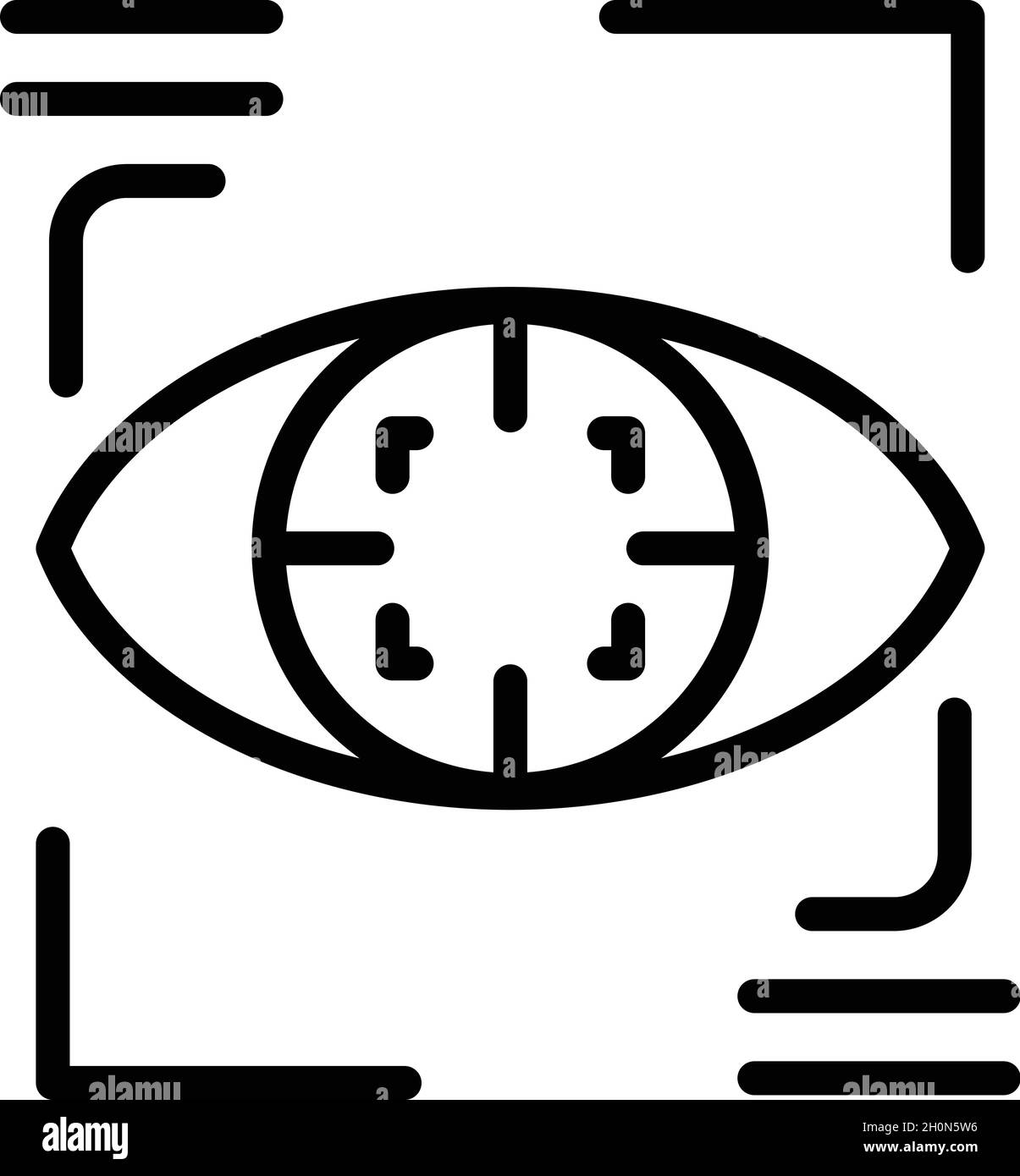Digital eye icon outline vector. Vr platform. Virtual reality Stock ...