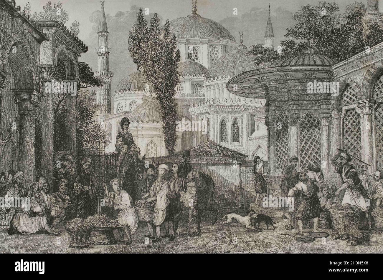 Ottoman Empire. Turkey. Constantinople (today Istanbul). Exterior view ...