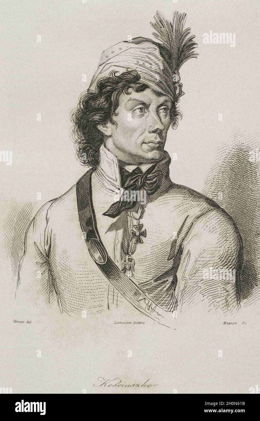 Tadeusz Kosciuszko (1746-1817). Polish general and statesman. National ...