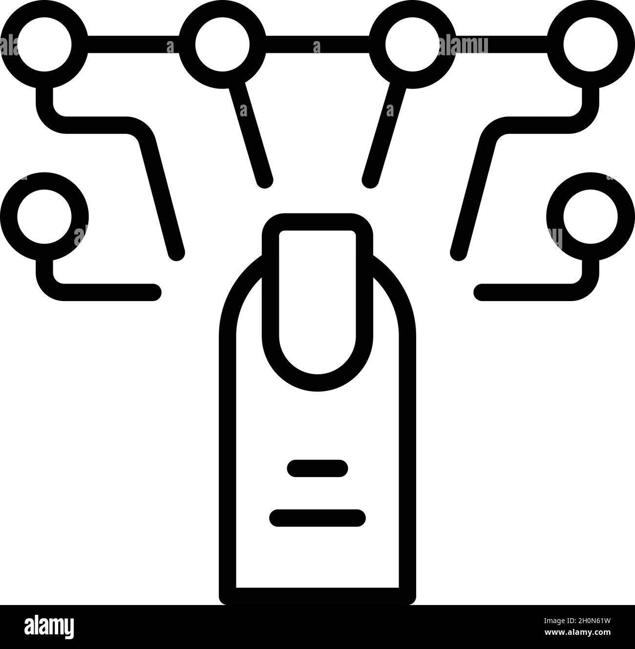 Finger sensory icon outline vector. Cognitive process. Health ...