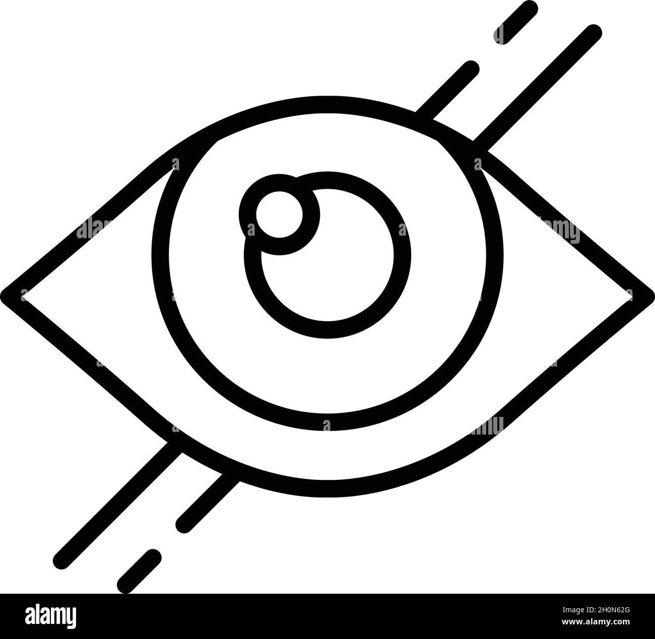 Visual eye icon outline vector. Sensory perception. Health process ...