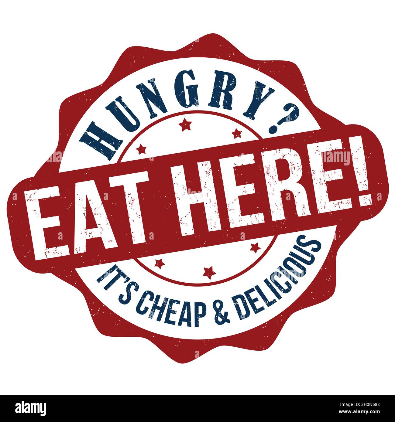 Eat here grunge rubber stamp on white background, vector illustration ...