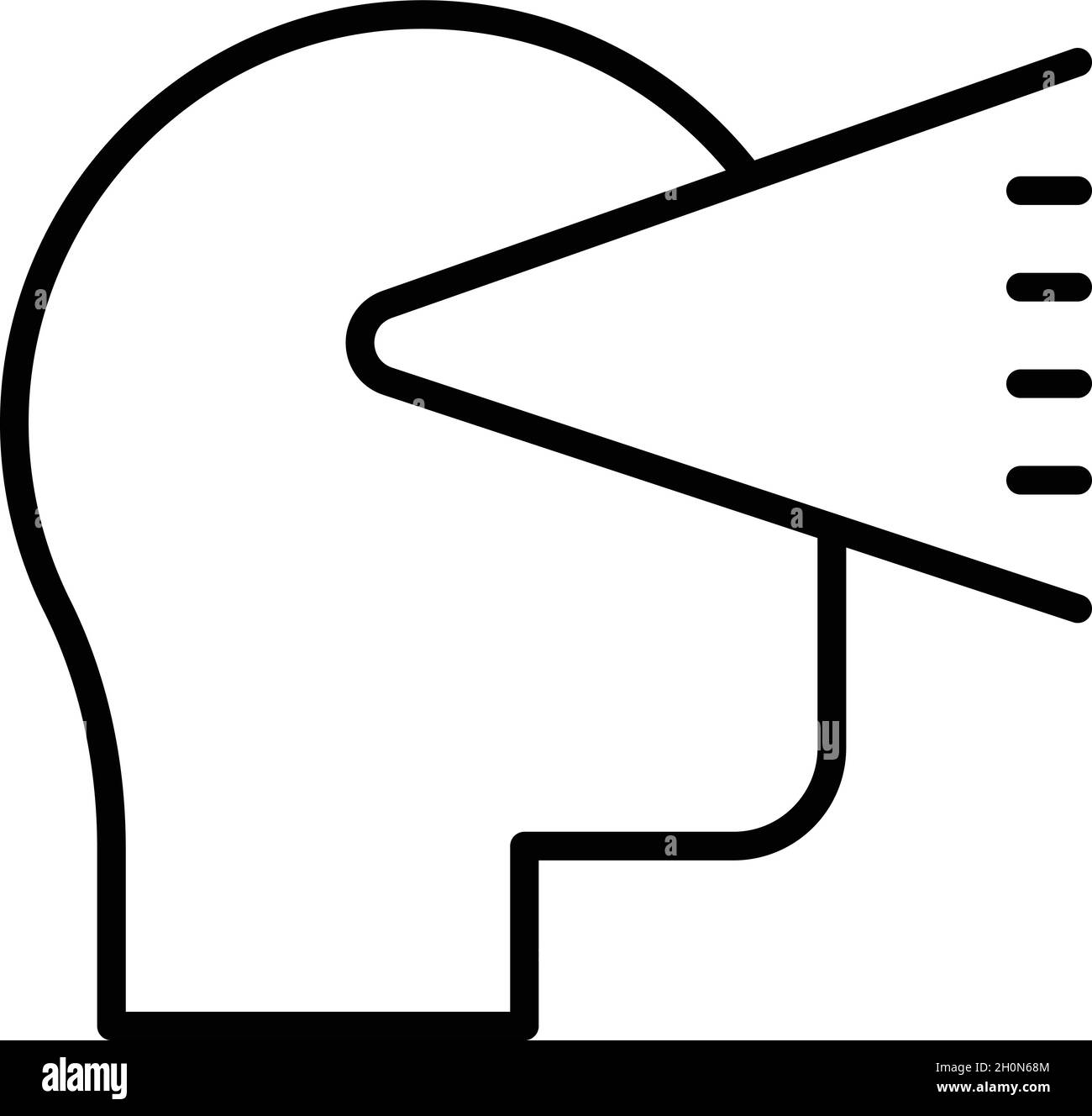 Visual perception icon outline vector. Sensory process. Brain system ...