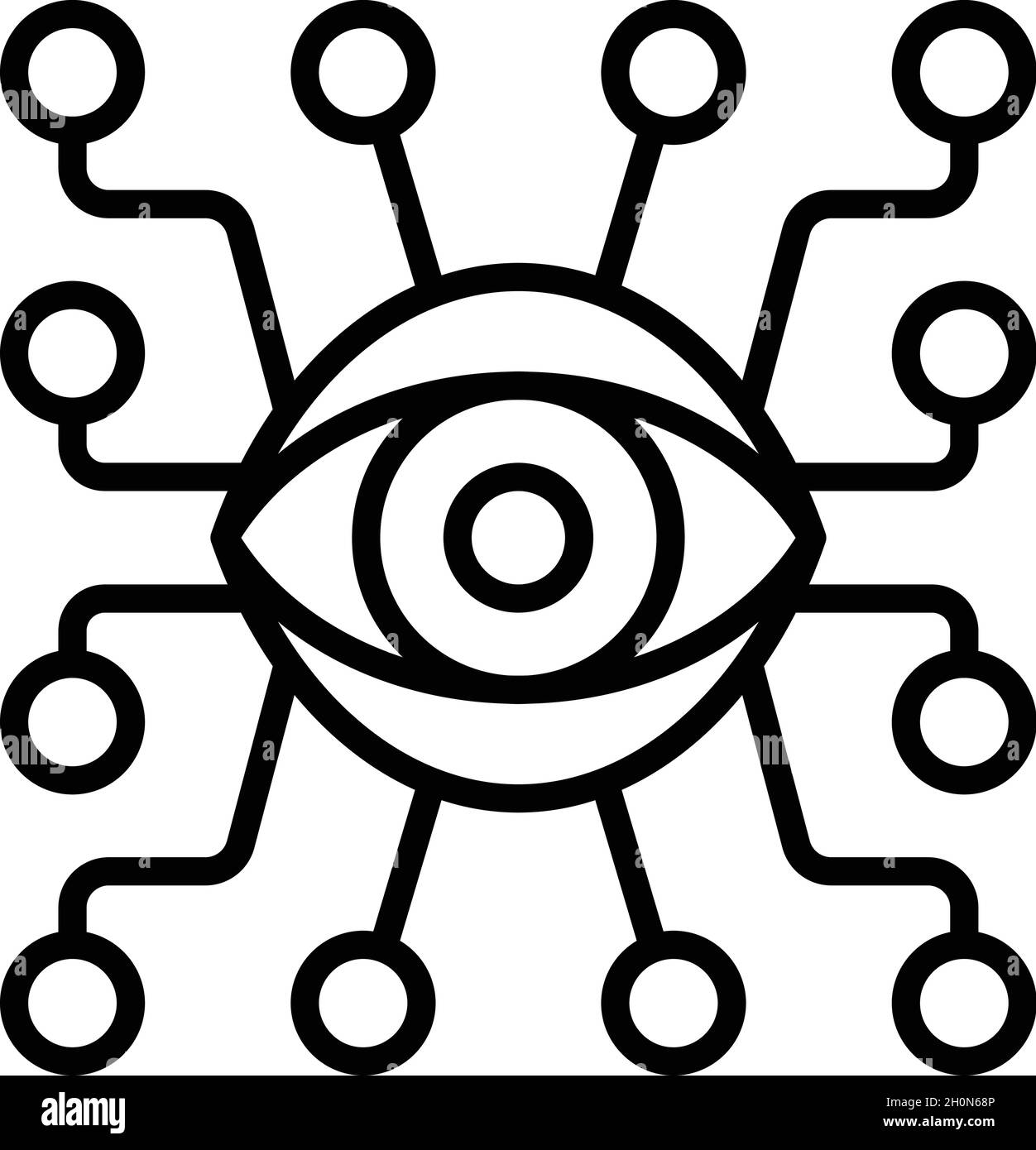 Digital eye icon outline vector. Health information. Visual perception ...