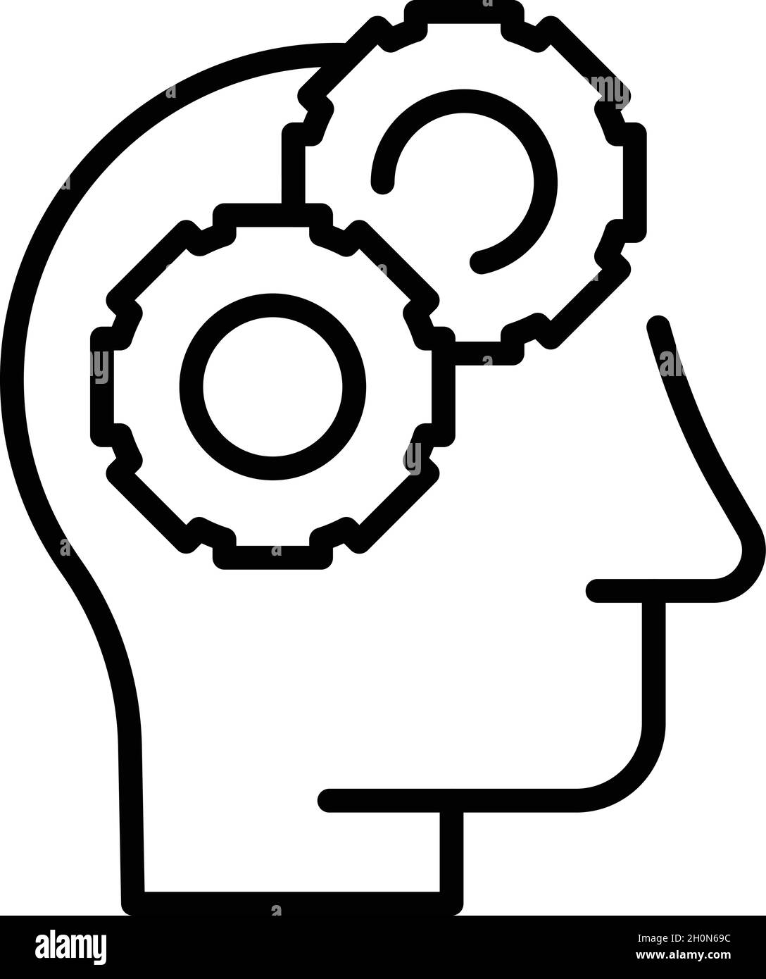 Brain thinking icon outline vector. Health process. Visual perception ...