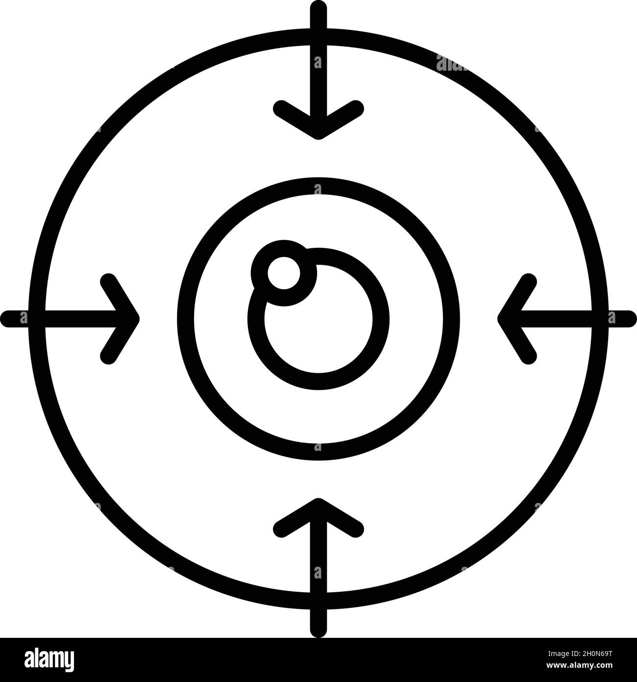 Eye target icon outline vector. Perception visual. Sensory process ...