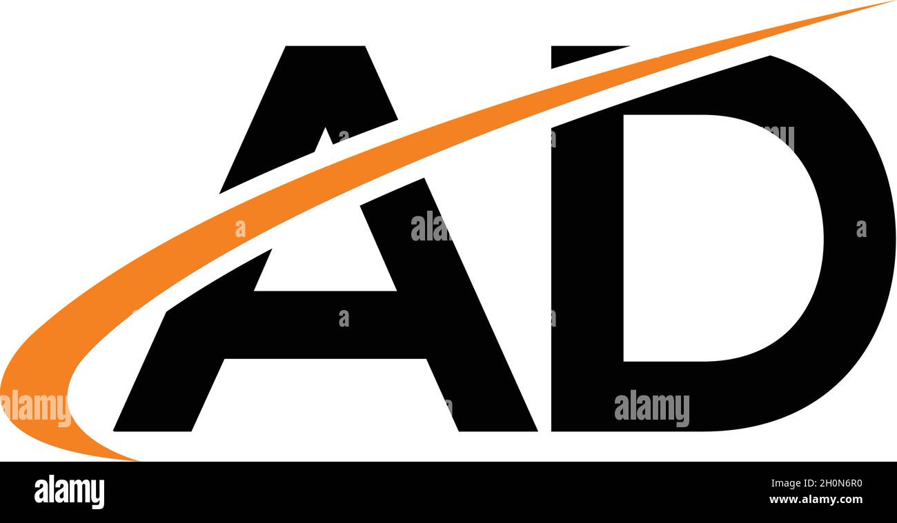 LETTERS AD LOGO DESIGN WITH NEGATIVE SPACE EFFECT FOR ILLUSTRATION USE ...