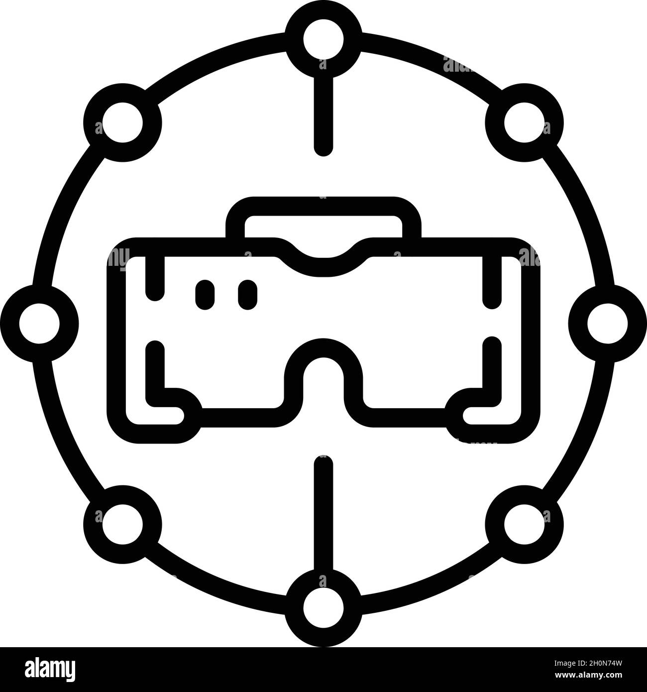 Vr headset icon outline vector. Digital platform. Virtual reality Stock ...