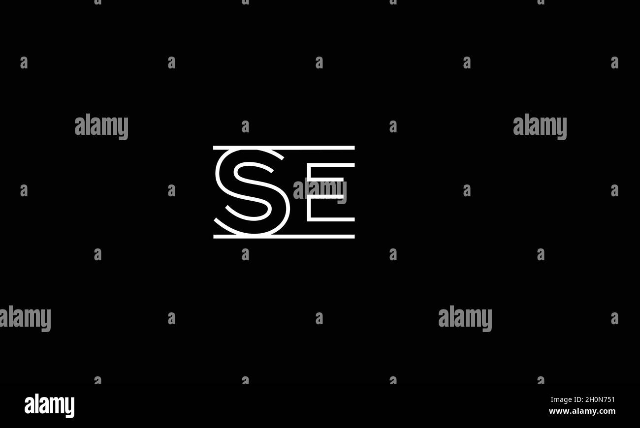 LETTERS SE LOGO DESIGN WITH NEGATIVE SPACE EFFECT FOR ILLUSTRATION USE ...