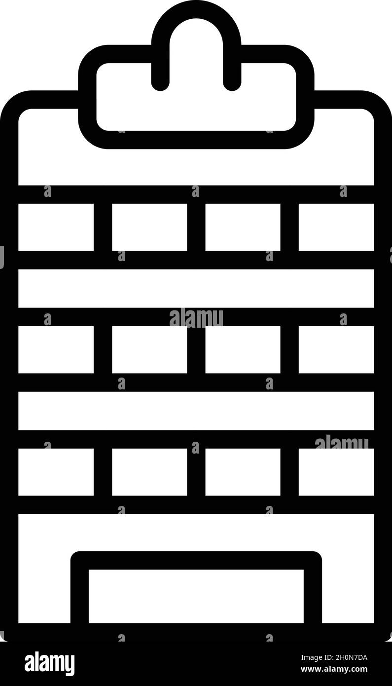 Outside multistory icon outline vector. City building. House block ...
