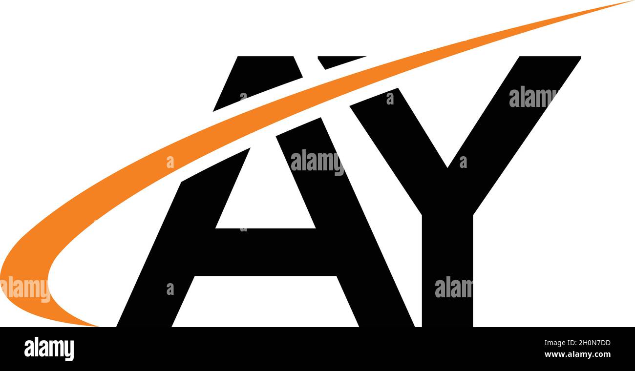 LETTERS AY LOGO DESIGN WITH NEGATIVE SPACE EFFECT FOR ILLUSTRATION USE ...