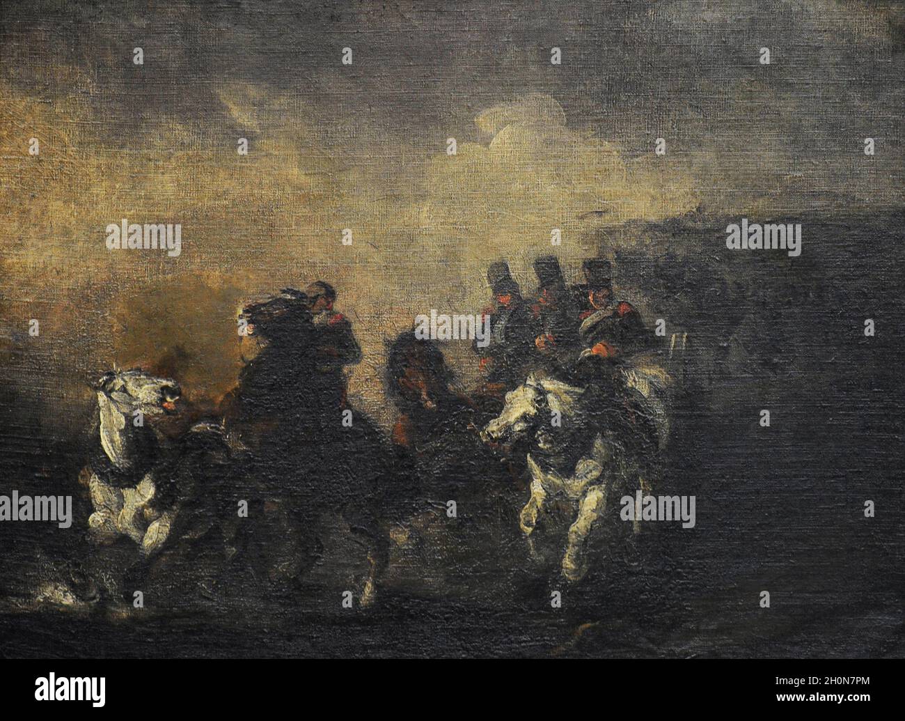 Piotr Michalowski (1800-1855). Polish painter. Artillery Crossing a ...