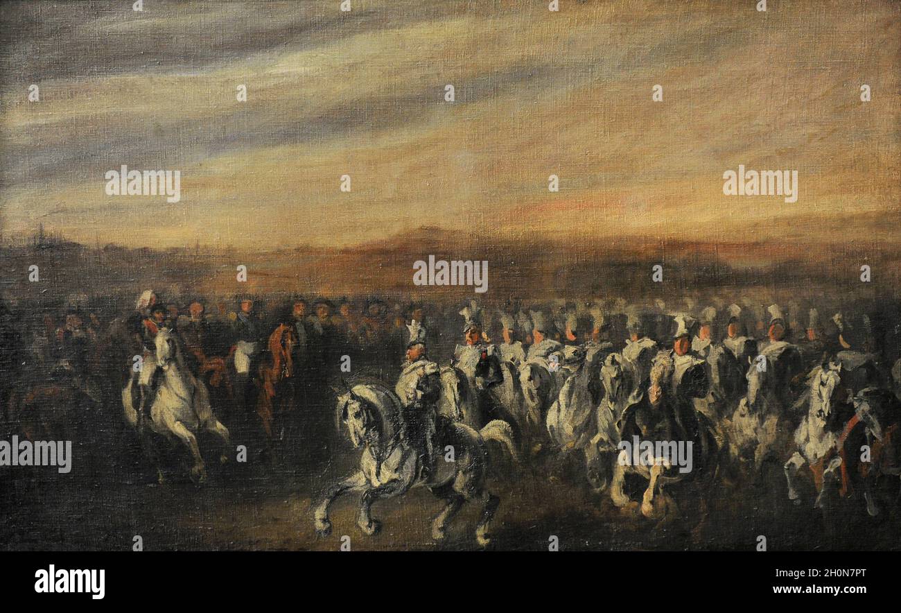 Piotr Michalowski (1800-1855). Polish painter. Dwernicki at the Head of ...