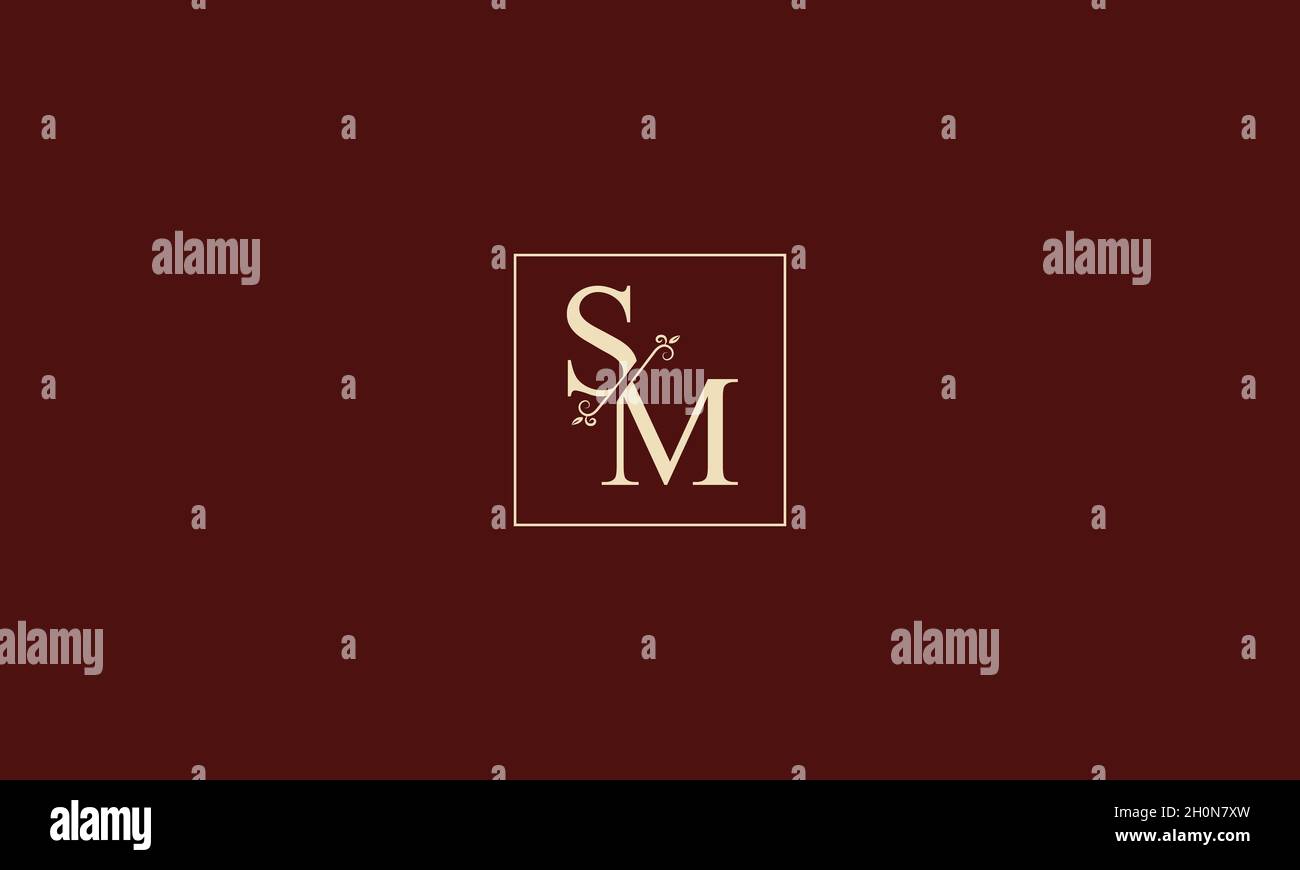 LETTERS SM LOGO DESIGN WITH NEGATIVE SPACE EFFECT FOR ILLUSTRATION USE ...