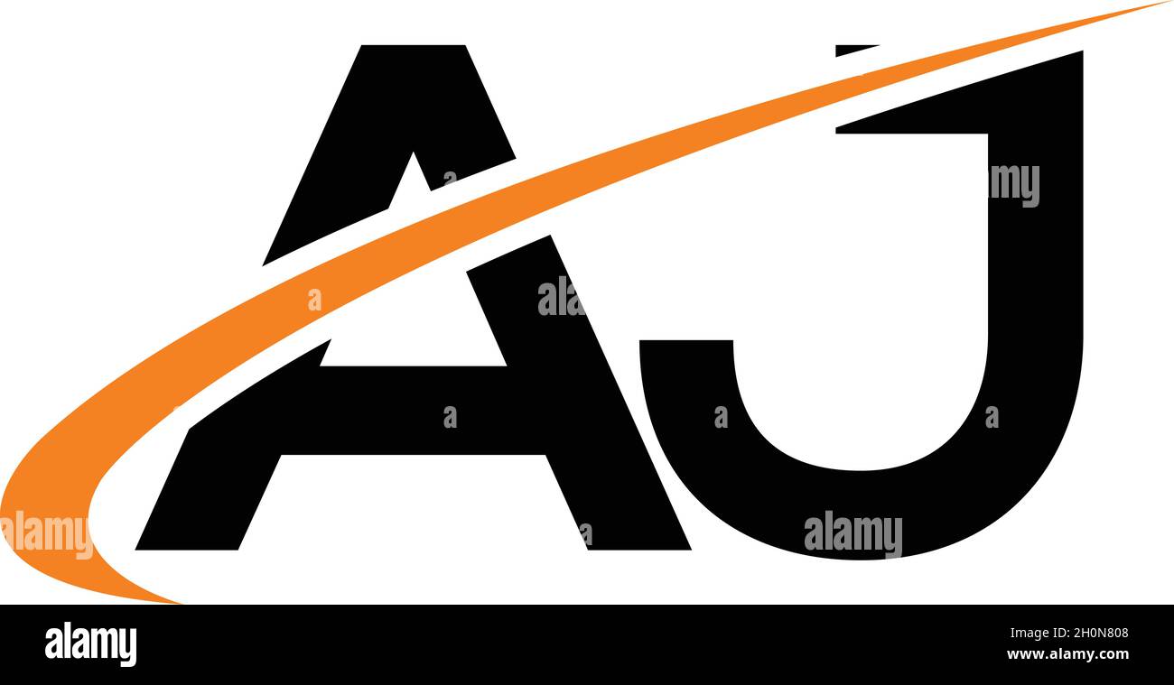 LETTERS AJ LOGO DESIGN WITH NEGATIVE SPACE EFFECT FOR ILLUSTRATION USE ...