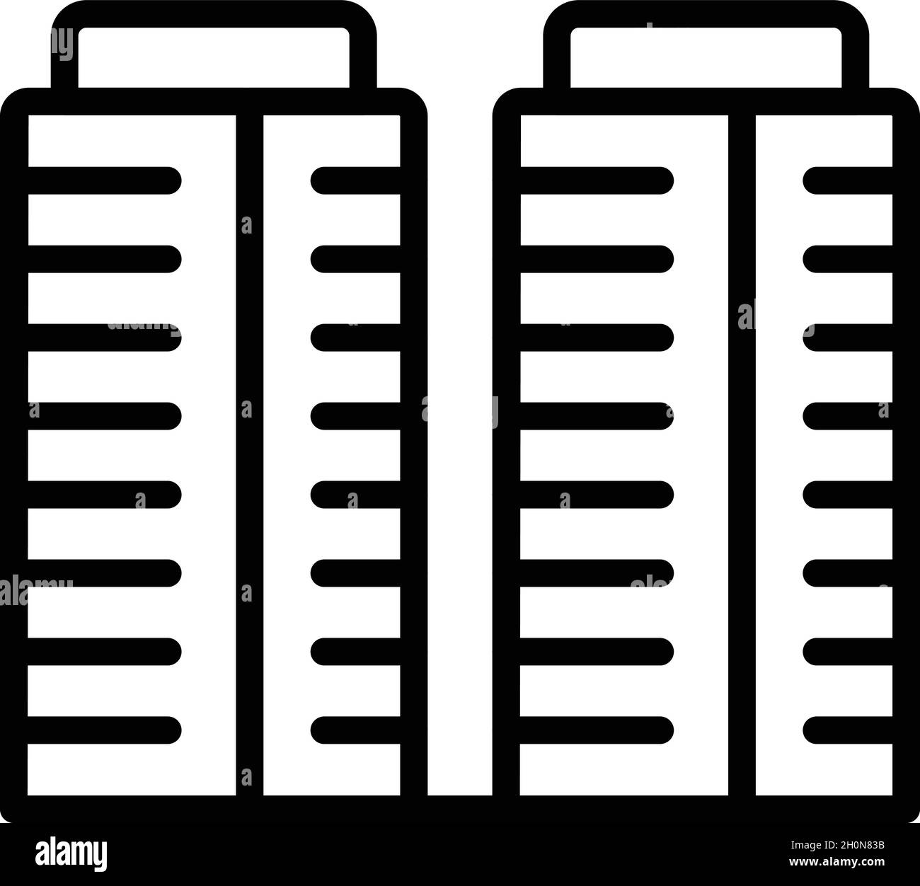 Multistory apartment icon outline vector. City block. House industry ...