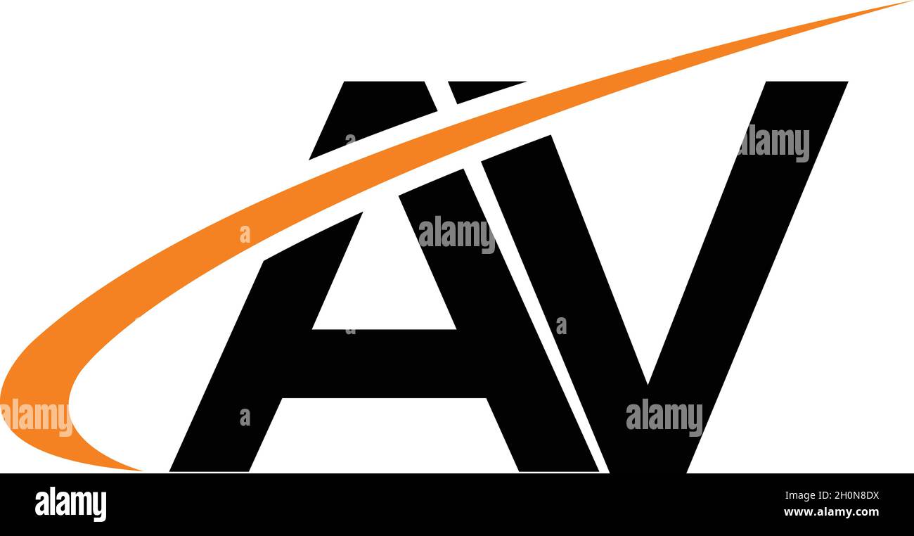 LETTERS AV LOGO DESIGN WITH NEGATIVE SPACE EFFECT FOR ILLUSTRATION USE ...