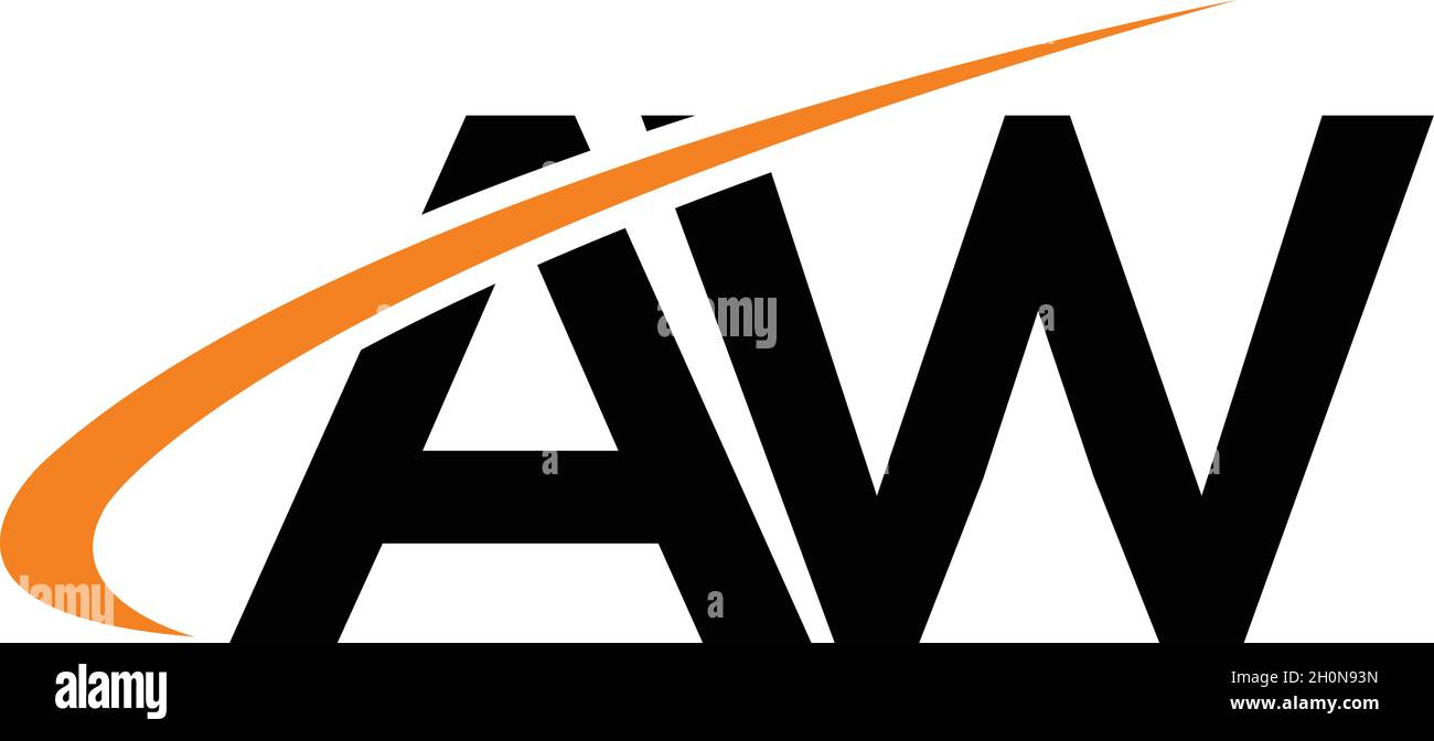 LETTERS AW LOGO DESIGN WITH NEGATIVE SPACE EFFECT FOR ILLUSTRATION USE ...