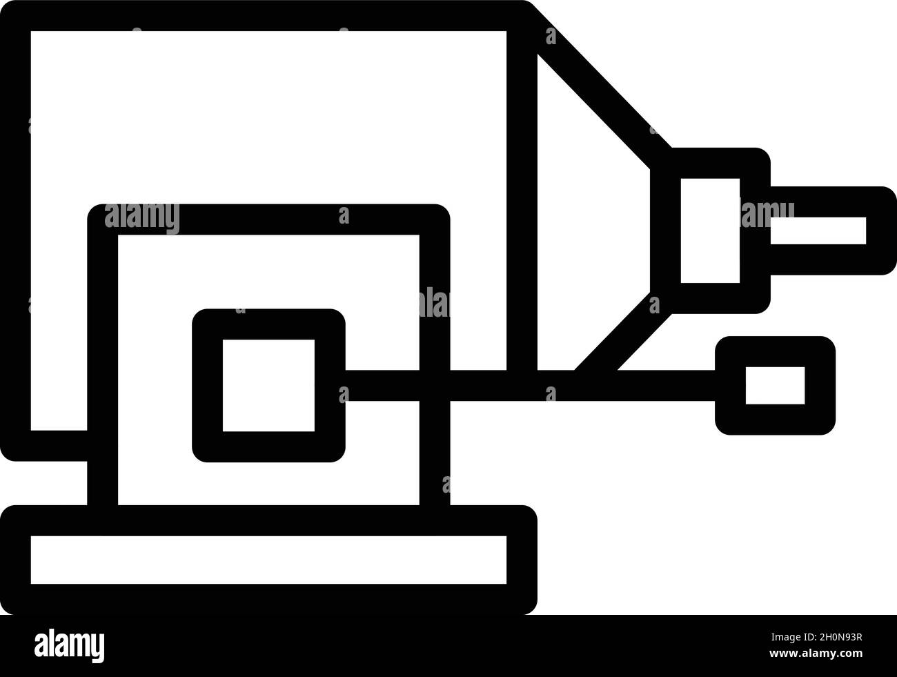 Cnc machine equipment icon outline vector. Work tool. Factory steel ...