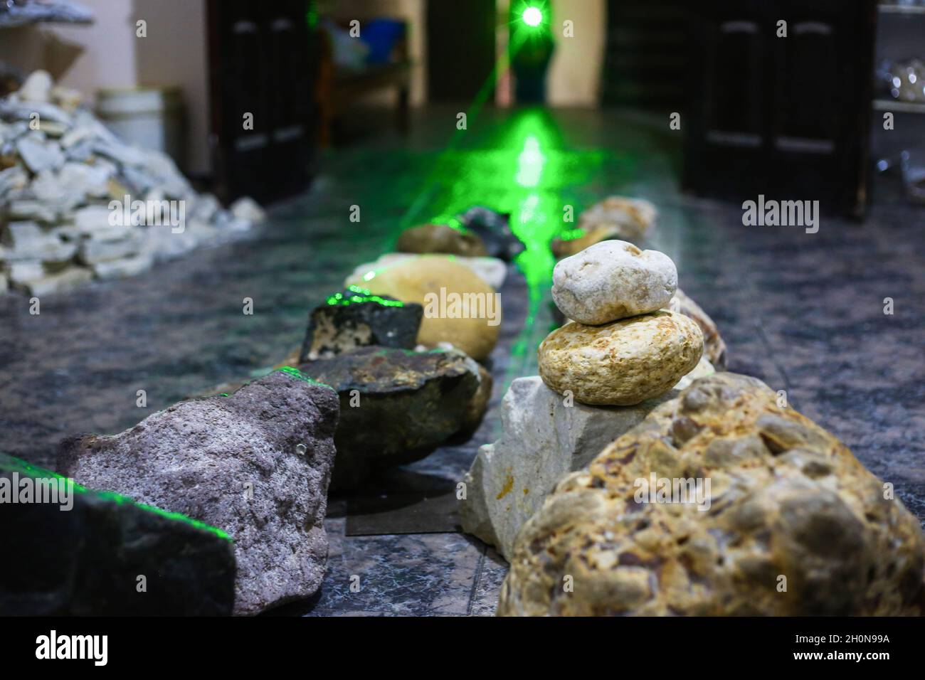 Precious, rare and distinctive stones are displayed in an exhibition at ...