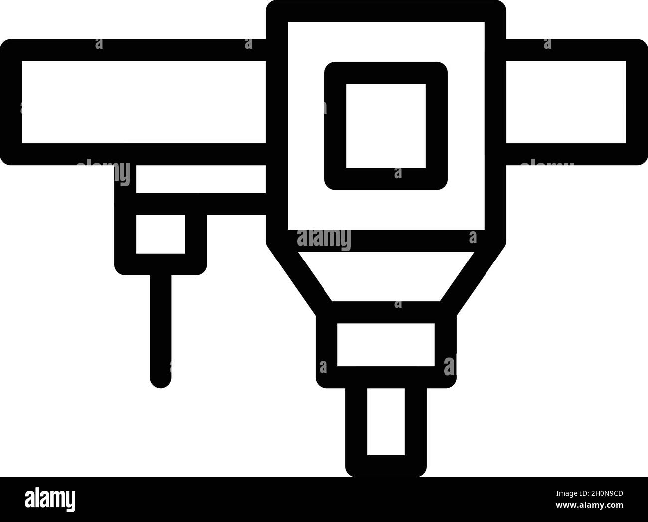 Industry cnc machine icon outline vector. Lathe equipment. Work tool ...