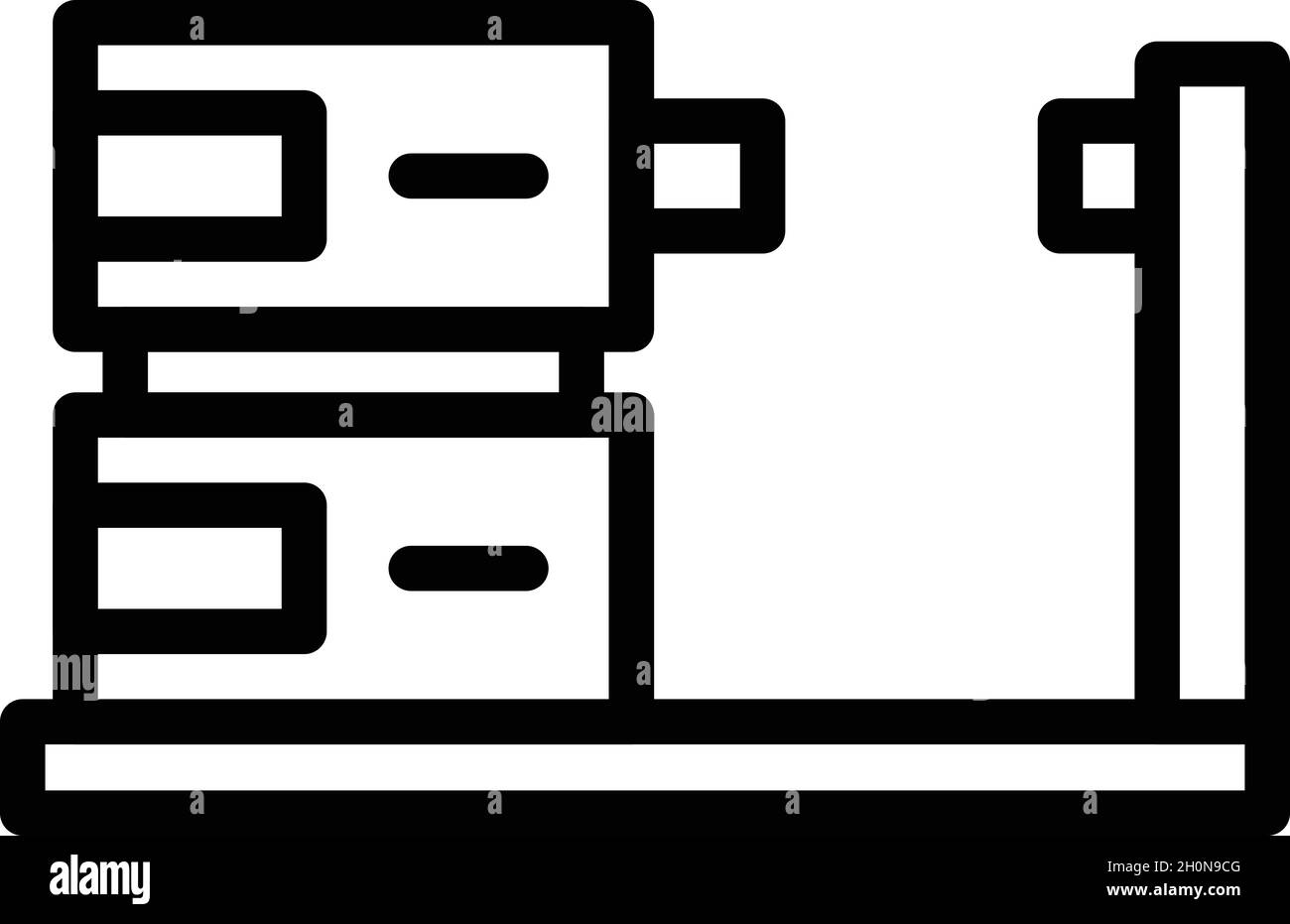 Mechanical cnc machine icon outline vector. Lathe equipment. Work tool ...