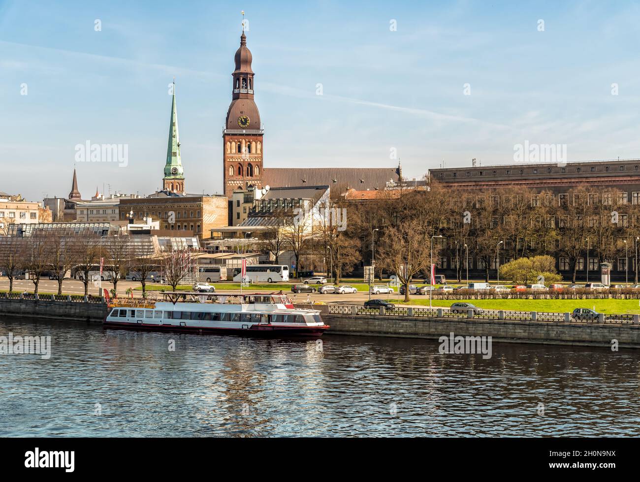 View of Old Town Riga from Daugava river side, Latvia Stock Photo - Alamy