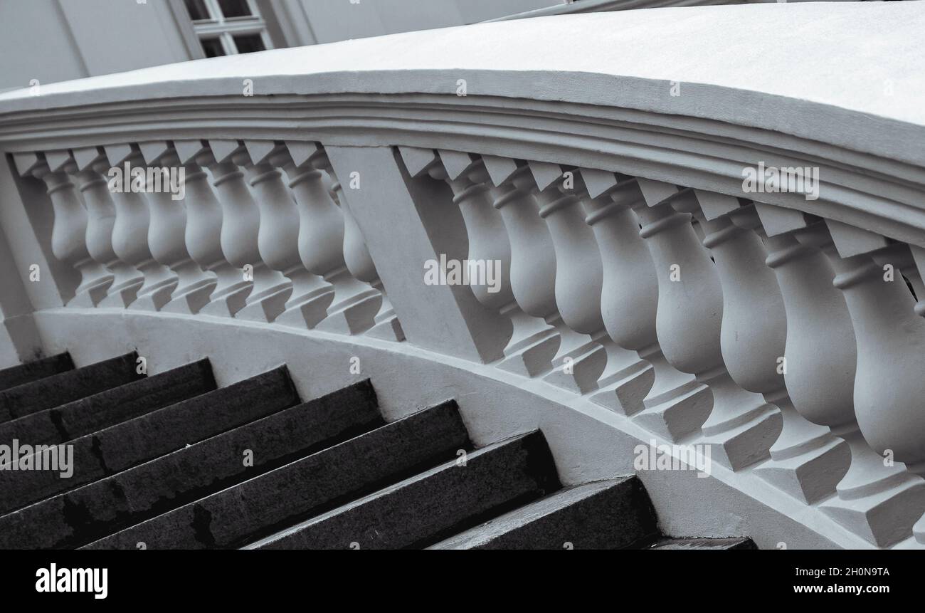 Vintage photo of plaster balustrade balusters Stock Photo - Alamy
