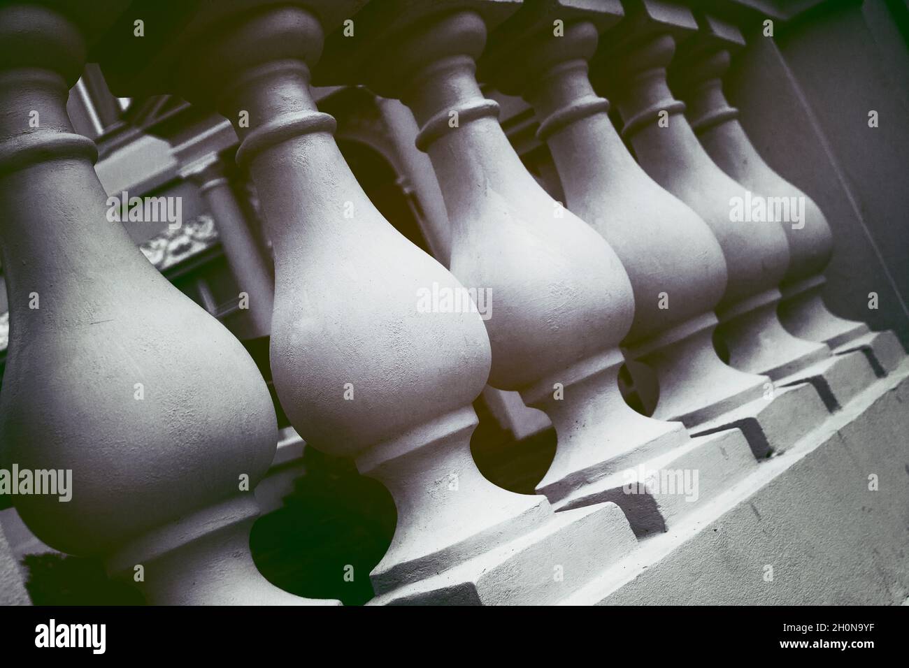 Vintage photo of plaster balustrade balusters Stock Photo - Alamy