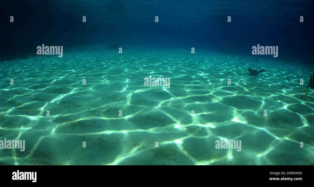 Mesmerizing view of under the sea with sunshine reflections Stock Photo ...