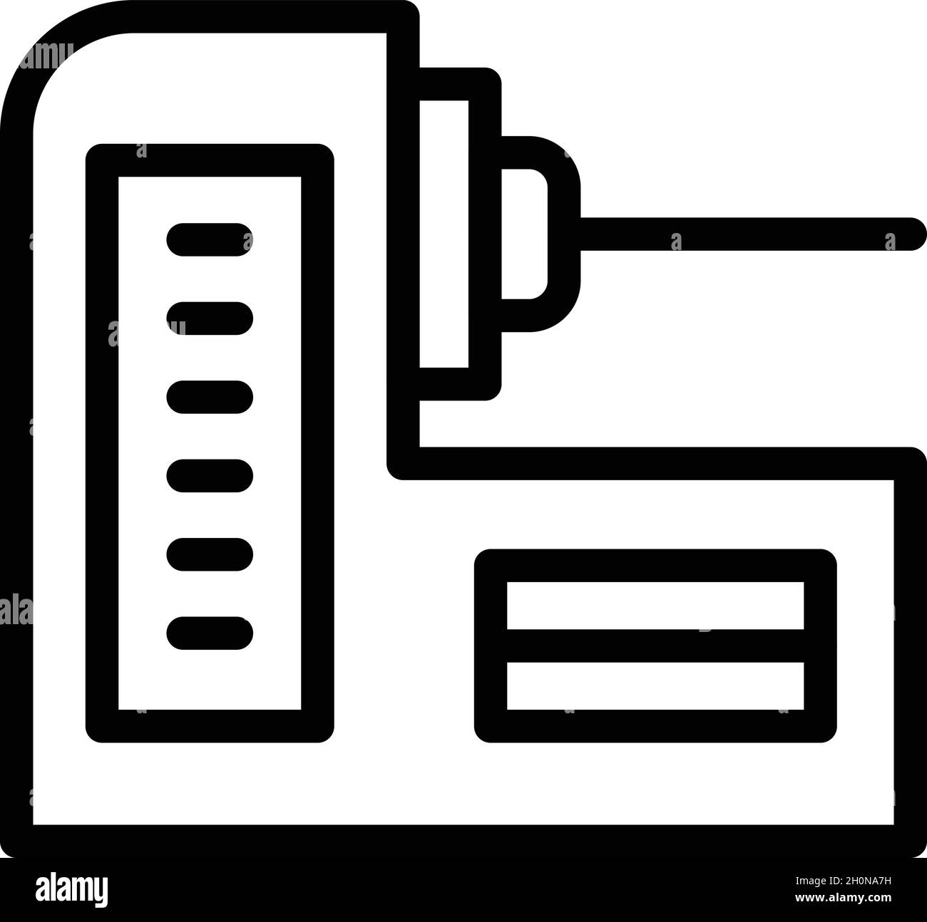 Technology cnc machine icon outline vector. Work equipment. Industry ...
