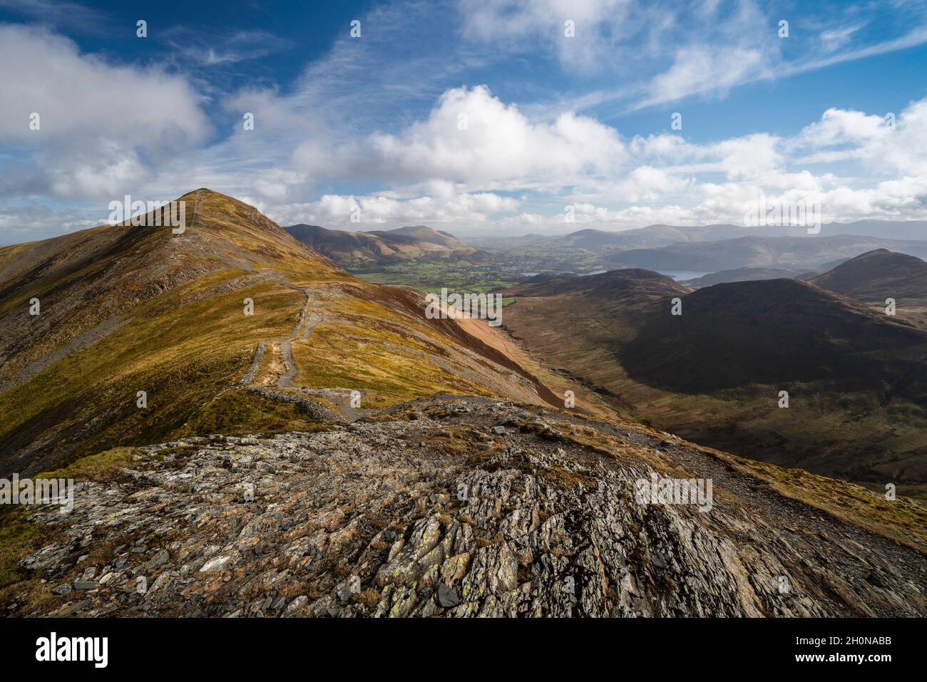The path to Grisedale Pike, part of the Coledale Horseshoe in northwest ...